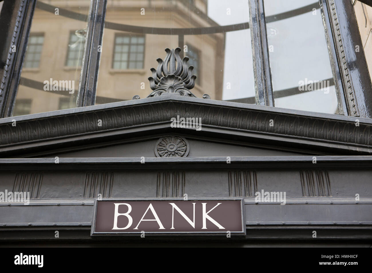 Sign On Exterior Of Bank Building Stock Photo - Alamy