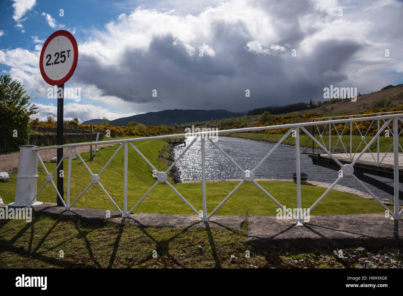 Moy Swing Bridge, Caledonian Canal, Highlands, Scotland, UK Stock Photo ...