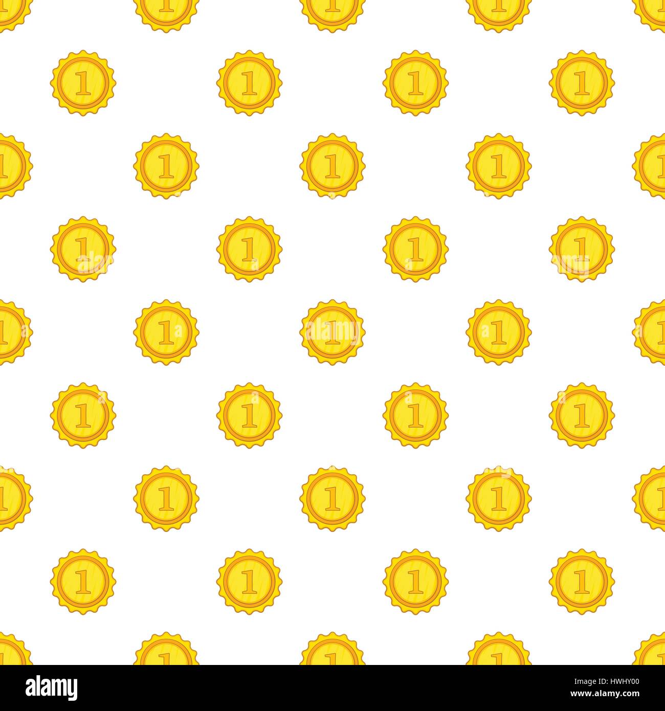 Gold medal pattern cartoon hi-res stock photography and images - Alamy