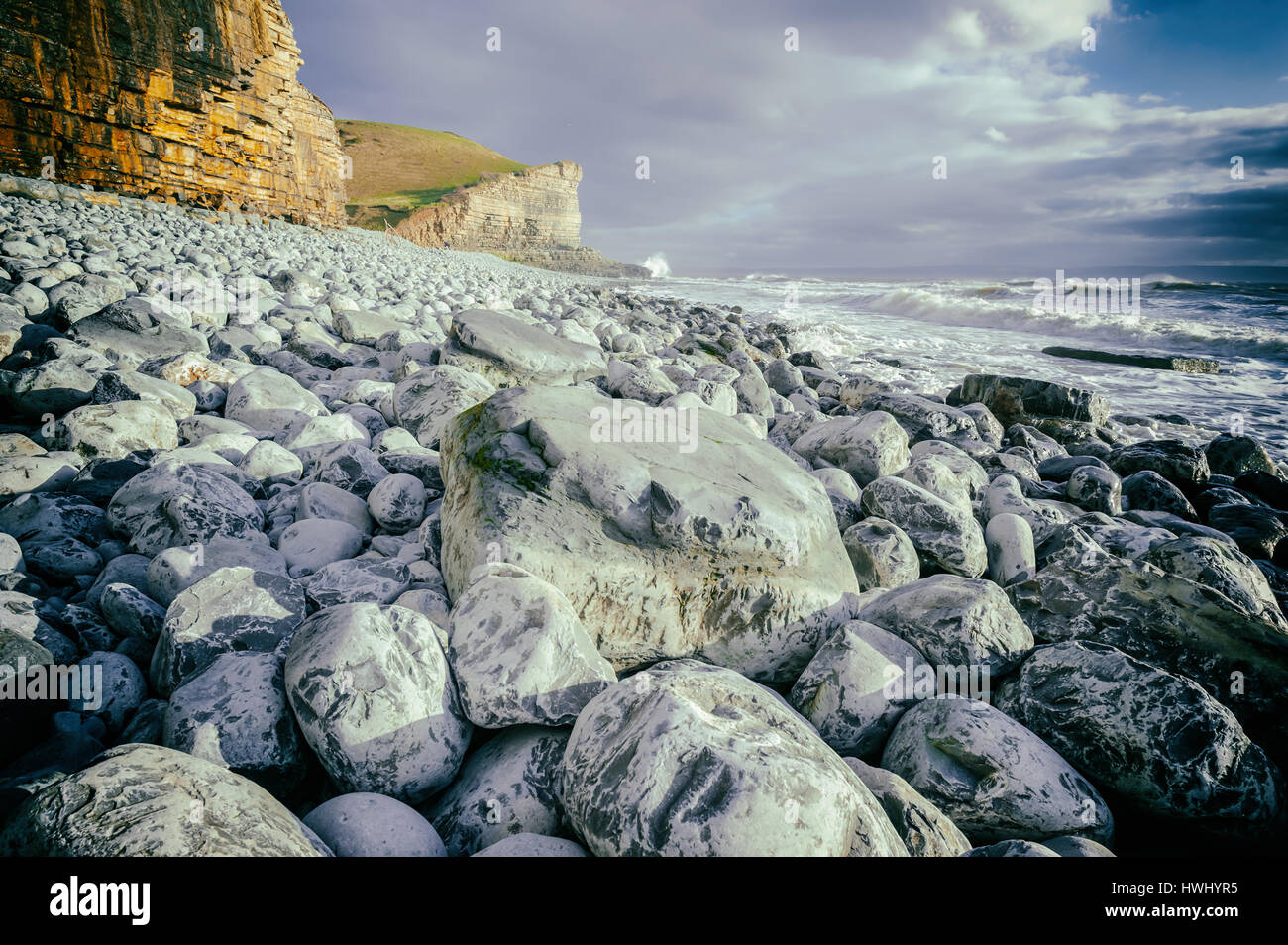The ancient coastline of Monknash in South Wales Stock Photo - Alamy