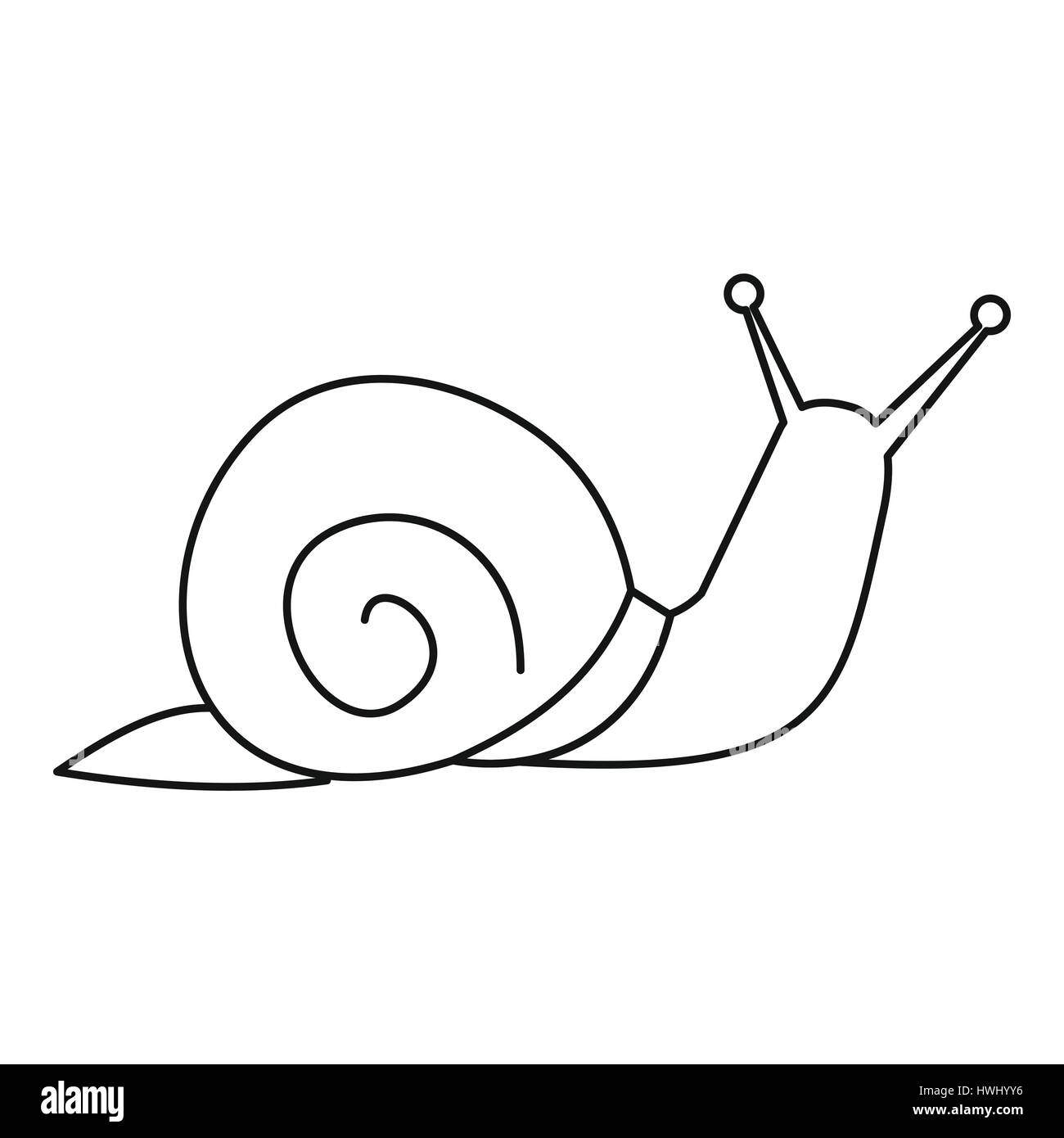 Snail icon, outline style Stock Vector Image & Art - Alamy