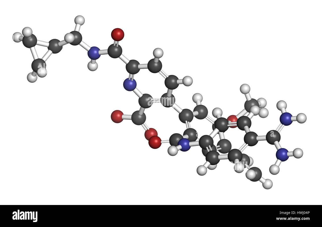 Avoralstat hereditary angioedema (HAE) drug molecule. 3D rendering ...