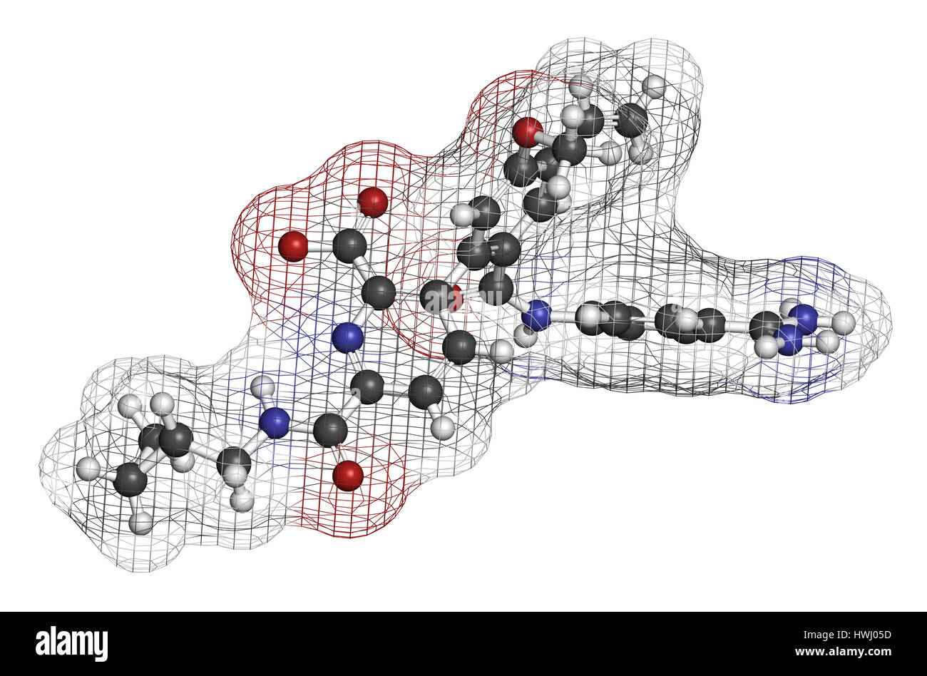 Avoralstat hereditary angioedema (HAE) drug molecule. 3D rendering ...