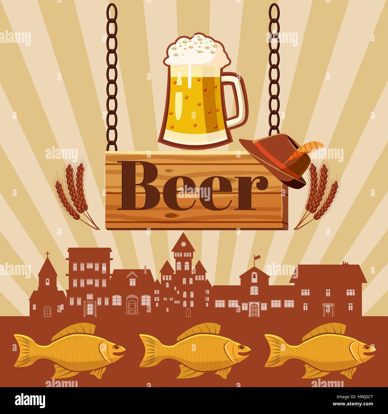 Beer pub concept, cartoon style Stock Vector Image & Art - Alamy