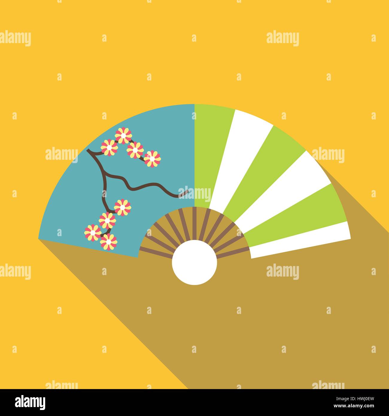 Asian fan icon, flat style Stock Vector Image & Art - Alamy