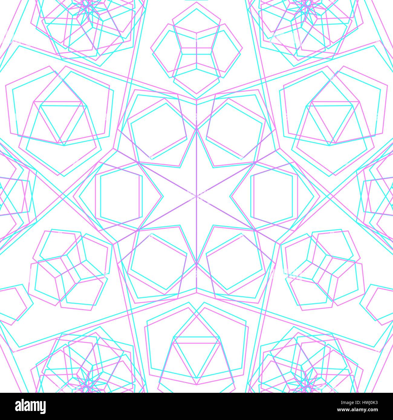 vector pentagon abstract sacred geometry decoration sign anaglif ...