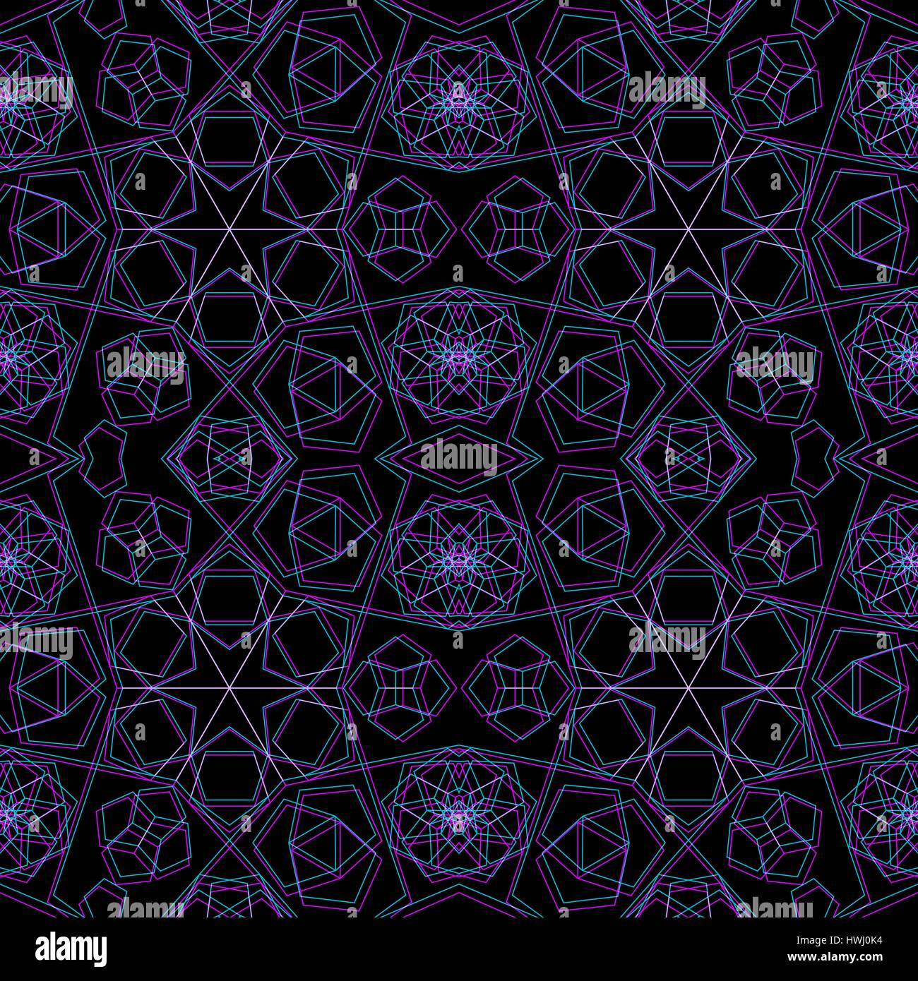 vector pentagon abstract sacred geometry decoration sign anaglif ...