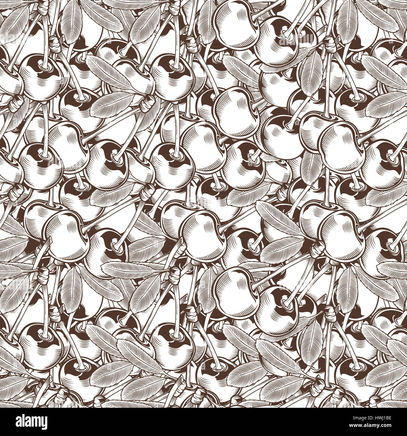 Vintage Cherry Seamless Pattern Stock Photo - Alamy