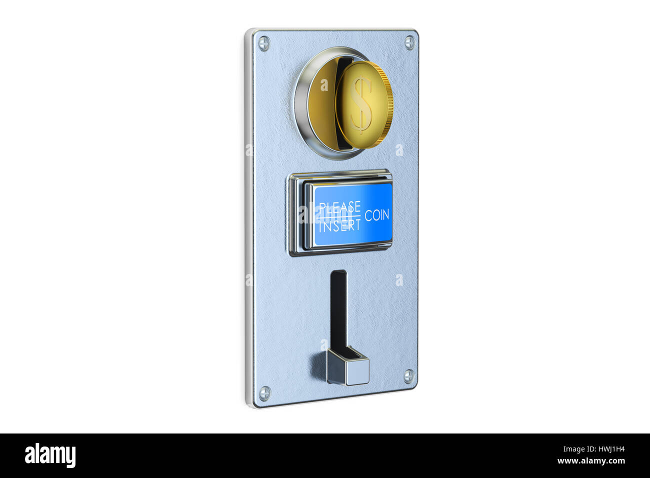 Coin Acceptor, 3D rendering isolated on white background Stock Photo ...