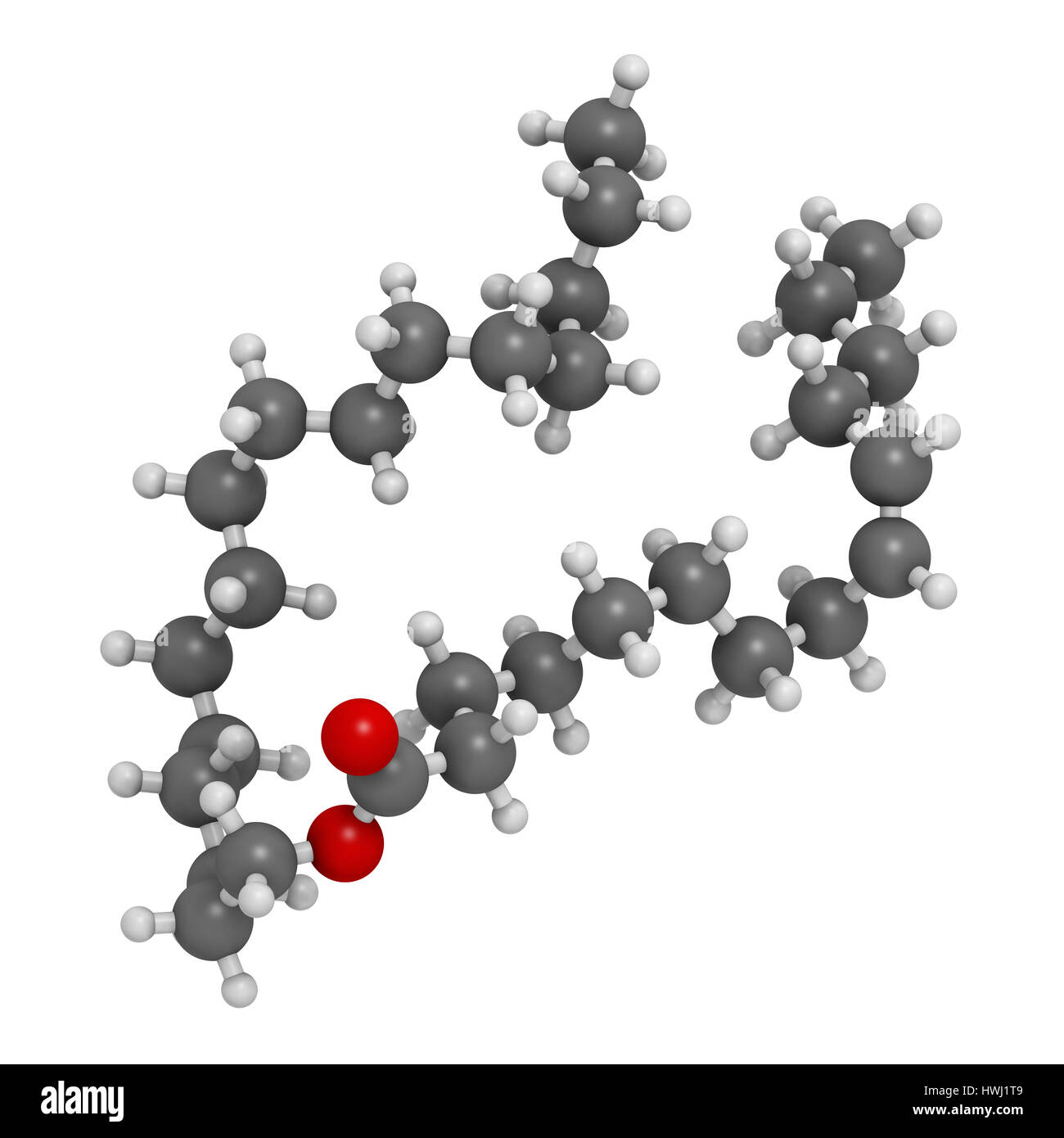 Cetyl myristoleate food supplement molecule. 3D rendering. Cetylated ...