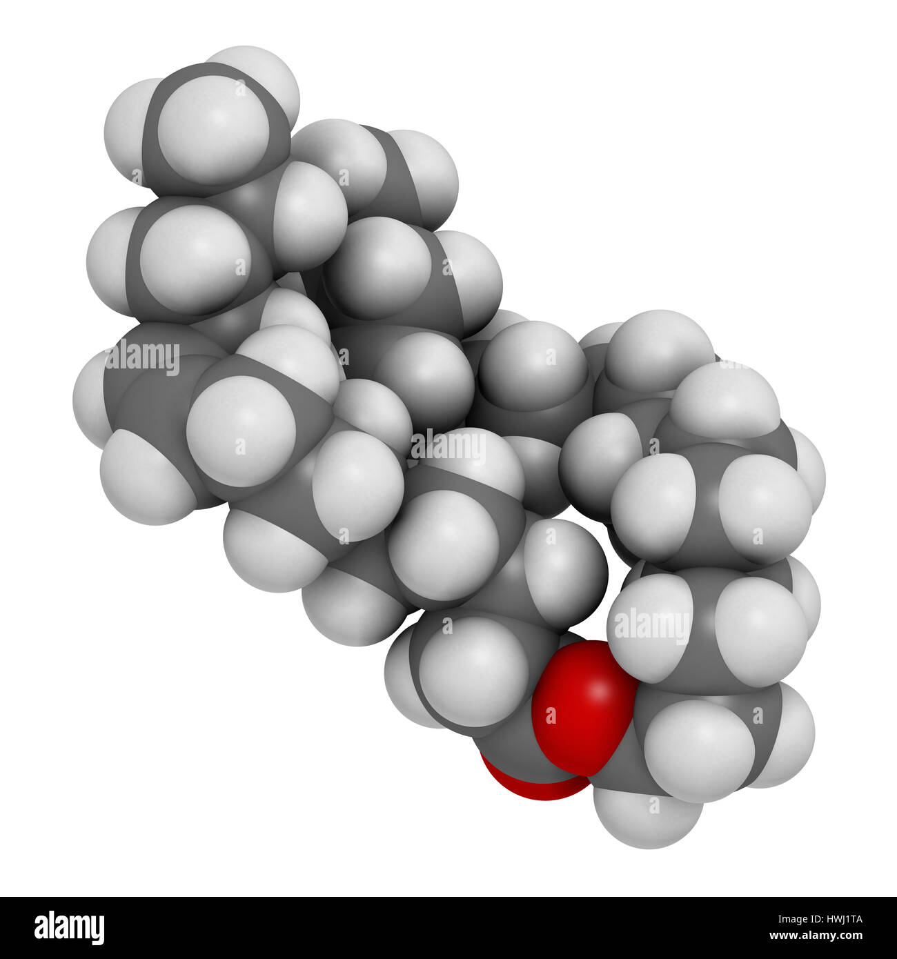 Cetyl myristoleate food supplement molecule. 3D rendering. Cetylated ...