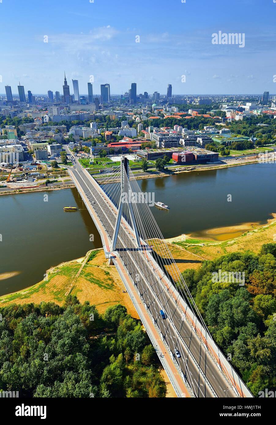 Warsaw - bird's-eye view Stock Photo - Alamy