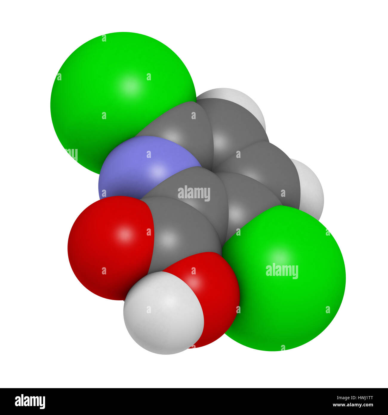 Clopyralid herbicide molecule. 3D rendering Stock Photo - Alamy