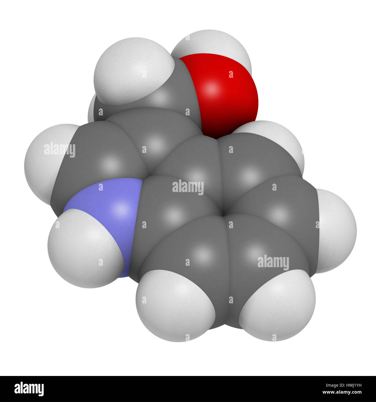 Indole-3-carbinole (I3C) cruciferous vegetable molecule. 3D rendering ...