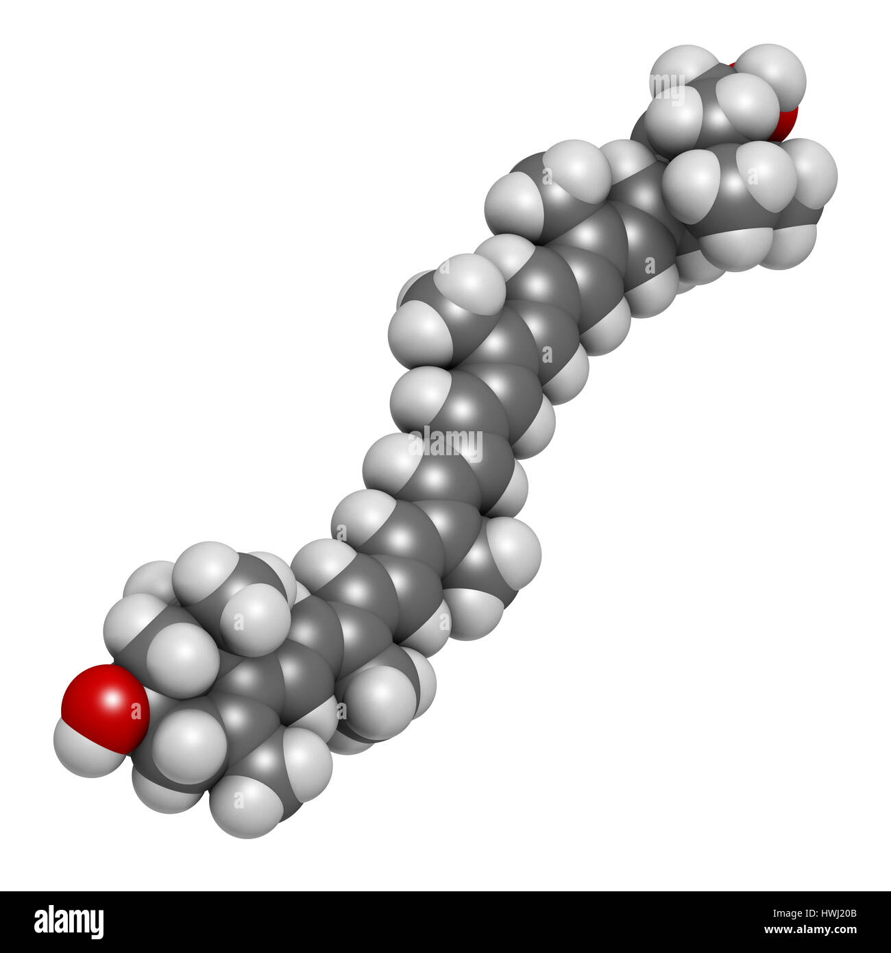 Lutein carotenoid molecule. 3D rendering. Nutrient present in green ...