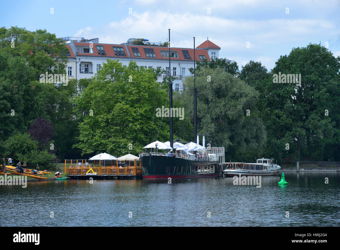Van Loon, Restaurantschiff, Urbanhafen, Kreuzberg, Berlin, Deutschland ...