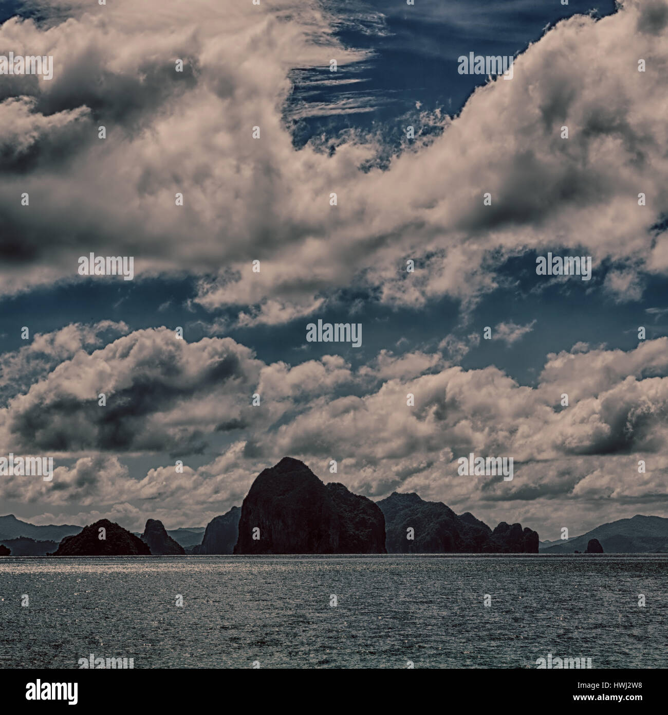 in philippines island the pacific ocean clouds and lights view from a ...