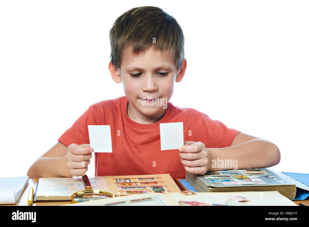 Stamp collecting boy hi-res stock photography and images - Alamy