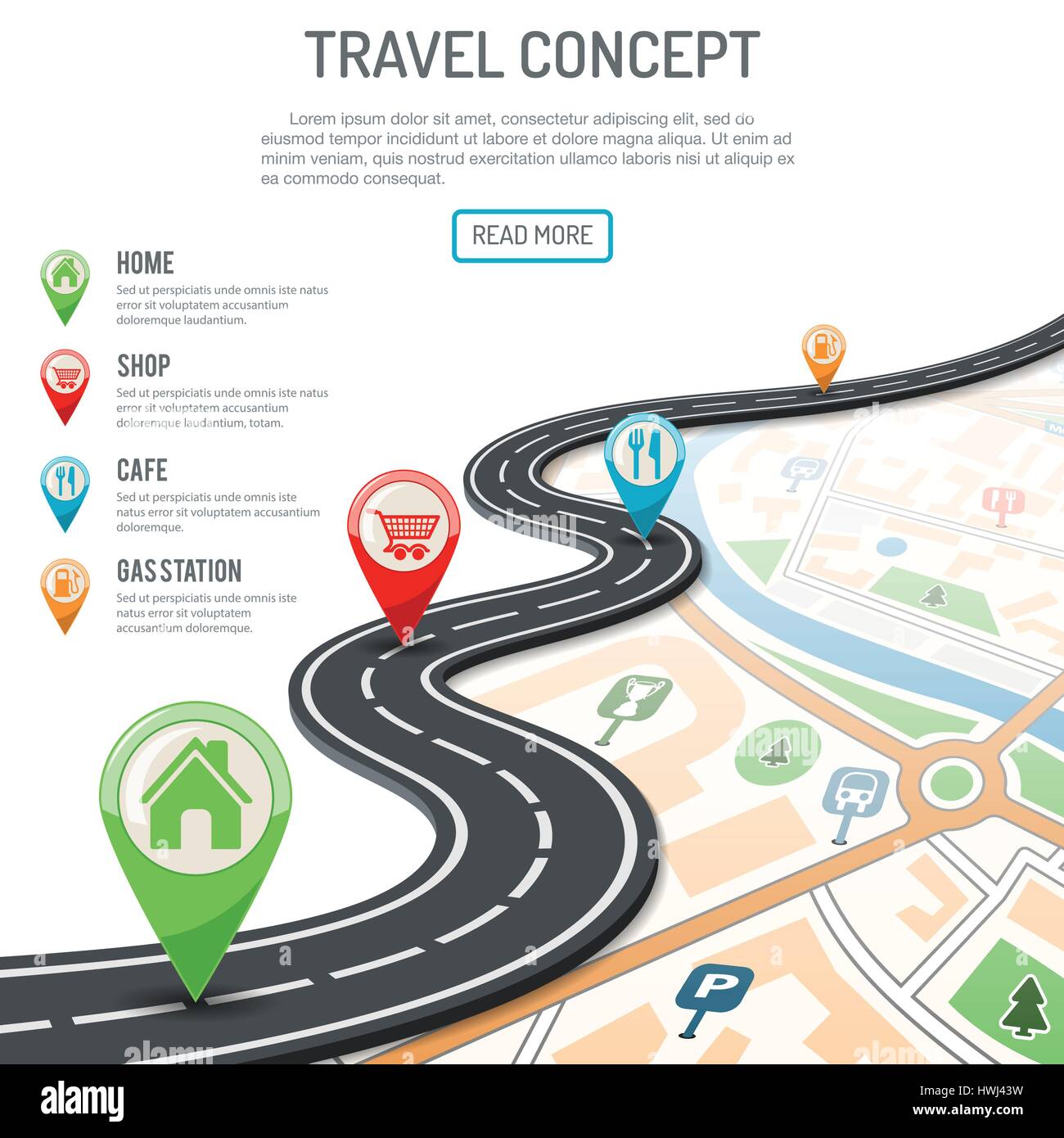 Road Map Infographic High Resolution Stock Photography and Images - Alamy