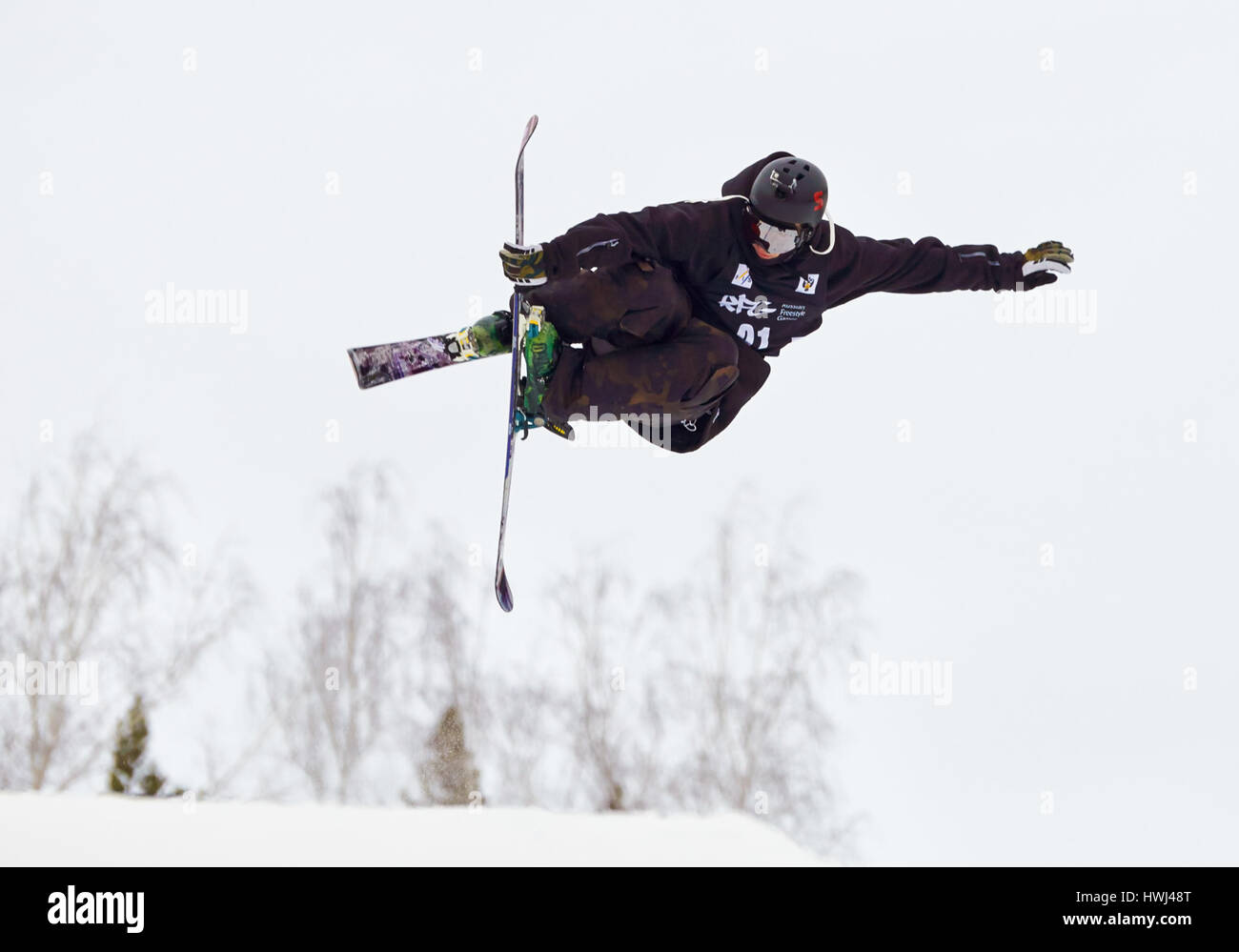 Skiing. Training ride on skis. Winter sport Stock Photo - Alamy