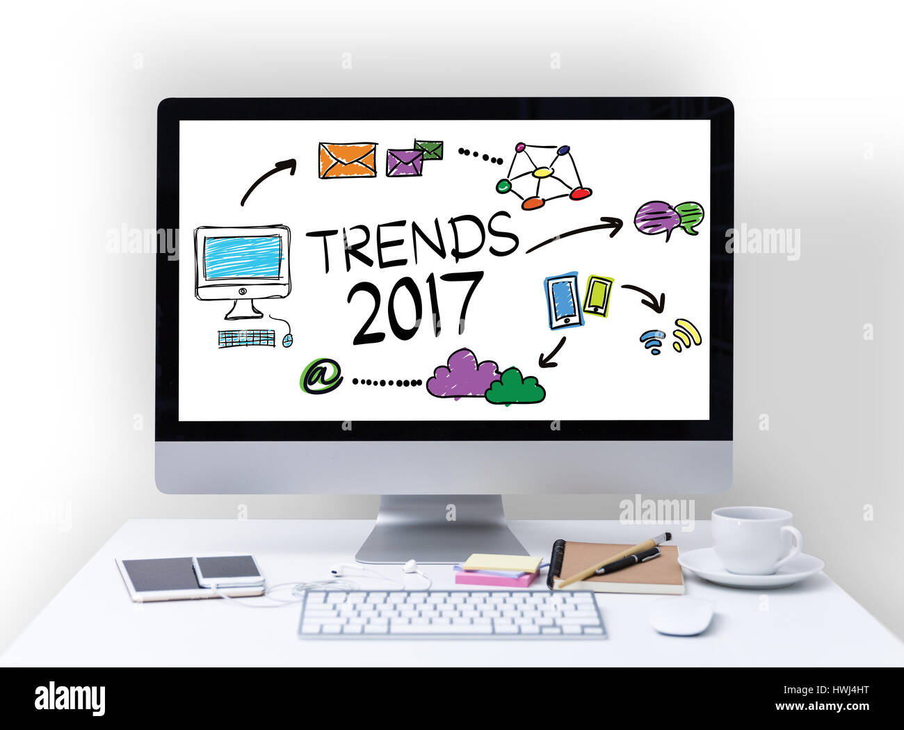 Trends 2017 concept on computer screen Stock Photo - Alamy