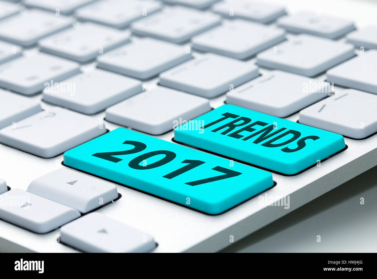 trends 2017 wording on keyboard Stock Photo - Alamy