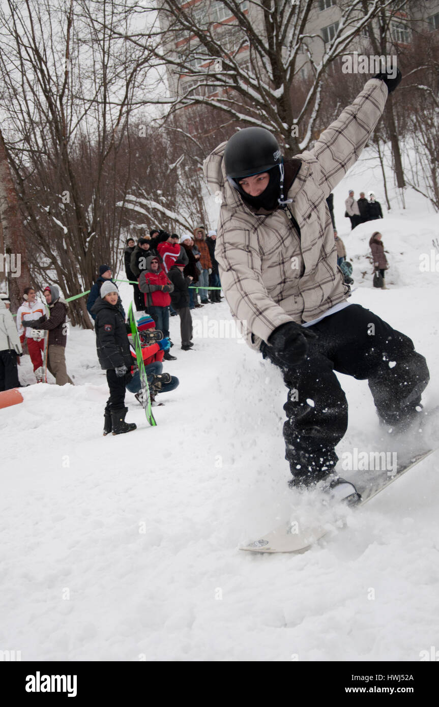 Skiing. Training ride on skis. Winter sport Stock Photo - Alamy