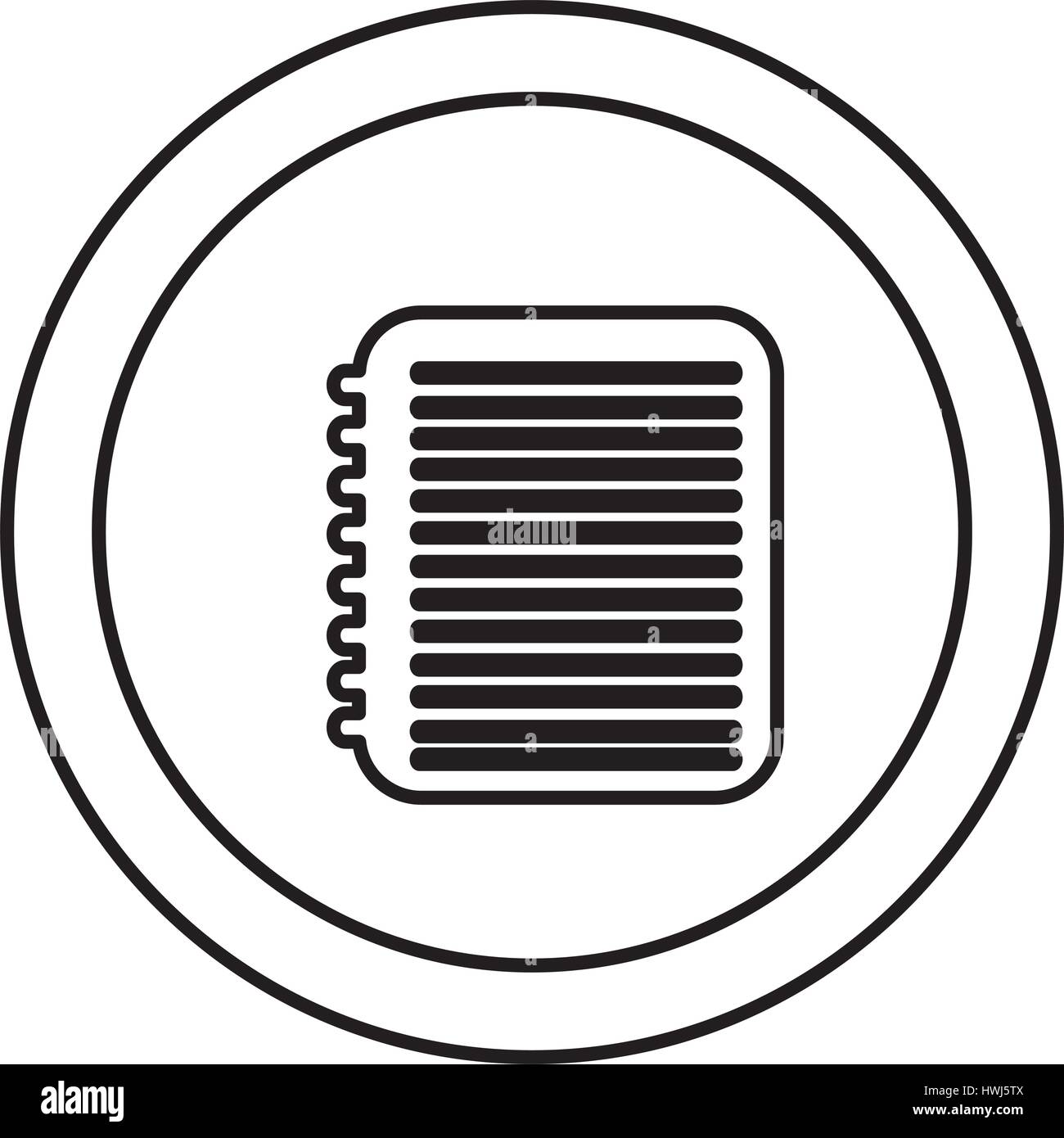 round emblem notebook write icon Stock Vector Image & Art - Alamy