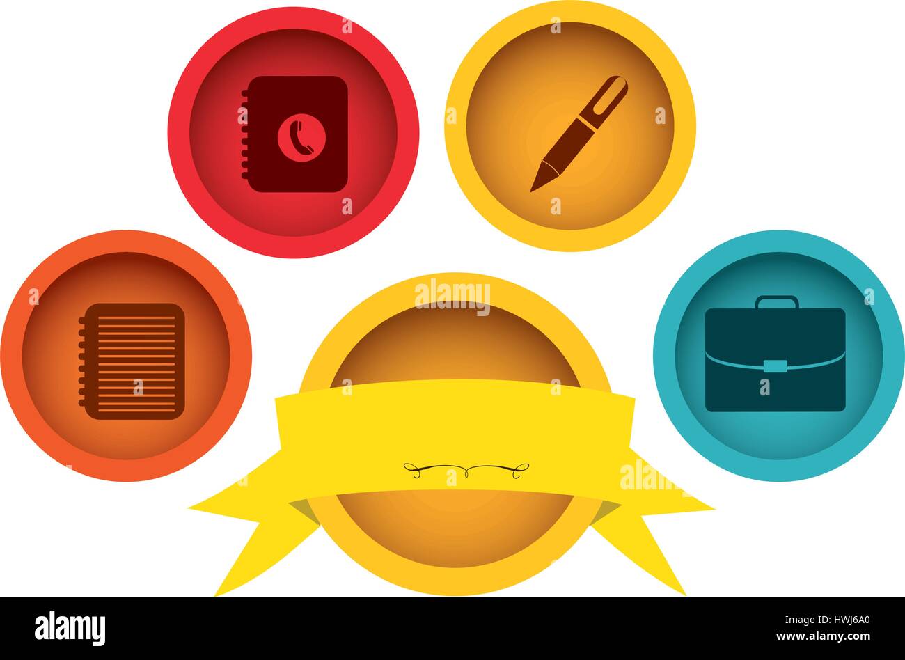 apps technology buttons with emblem and ribbon Stock Vector Image & Art ...