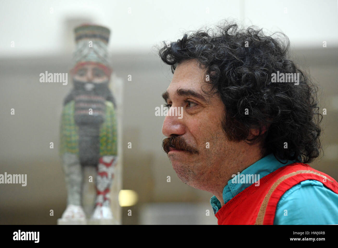 Michael Rakowitz with his design, The Invisible Enemy Should Not Exist ...