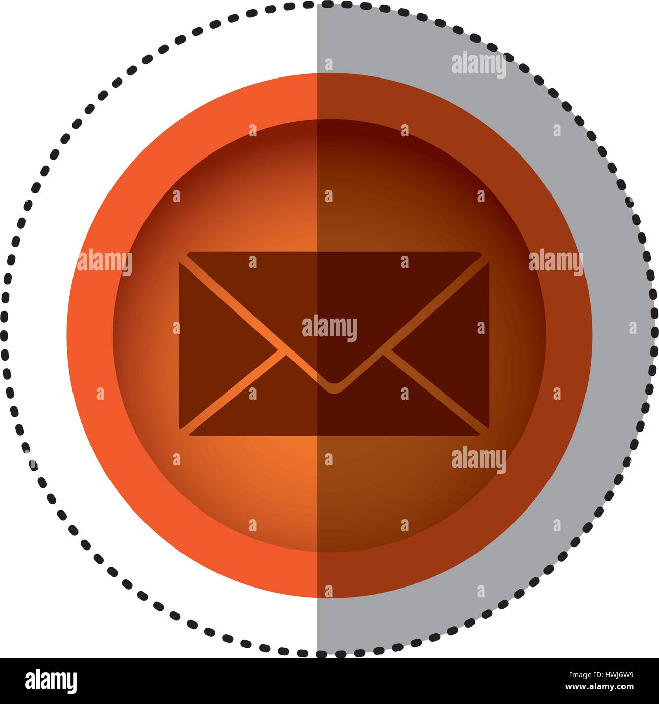 orange round symbol letter message icon Stock Vector Image & Art - Alamy