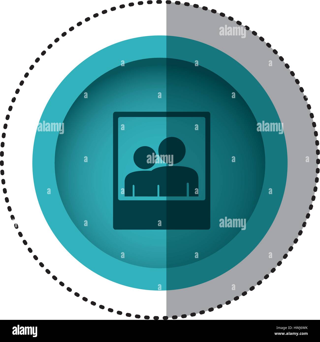 blue round symbol digital phography people icon Stock Vector Image ...
