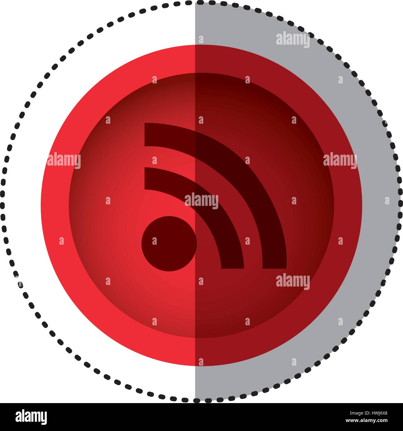 red round symbol wifi connection icon Stock Vector Image & Art - Alamy