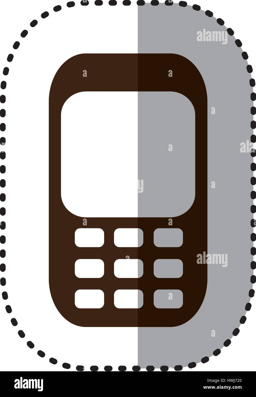 brown communication cellphone call icon Stock Vector Image & Art - Alamy