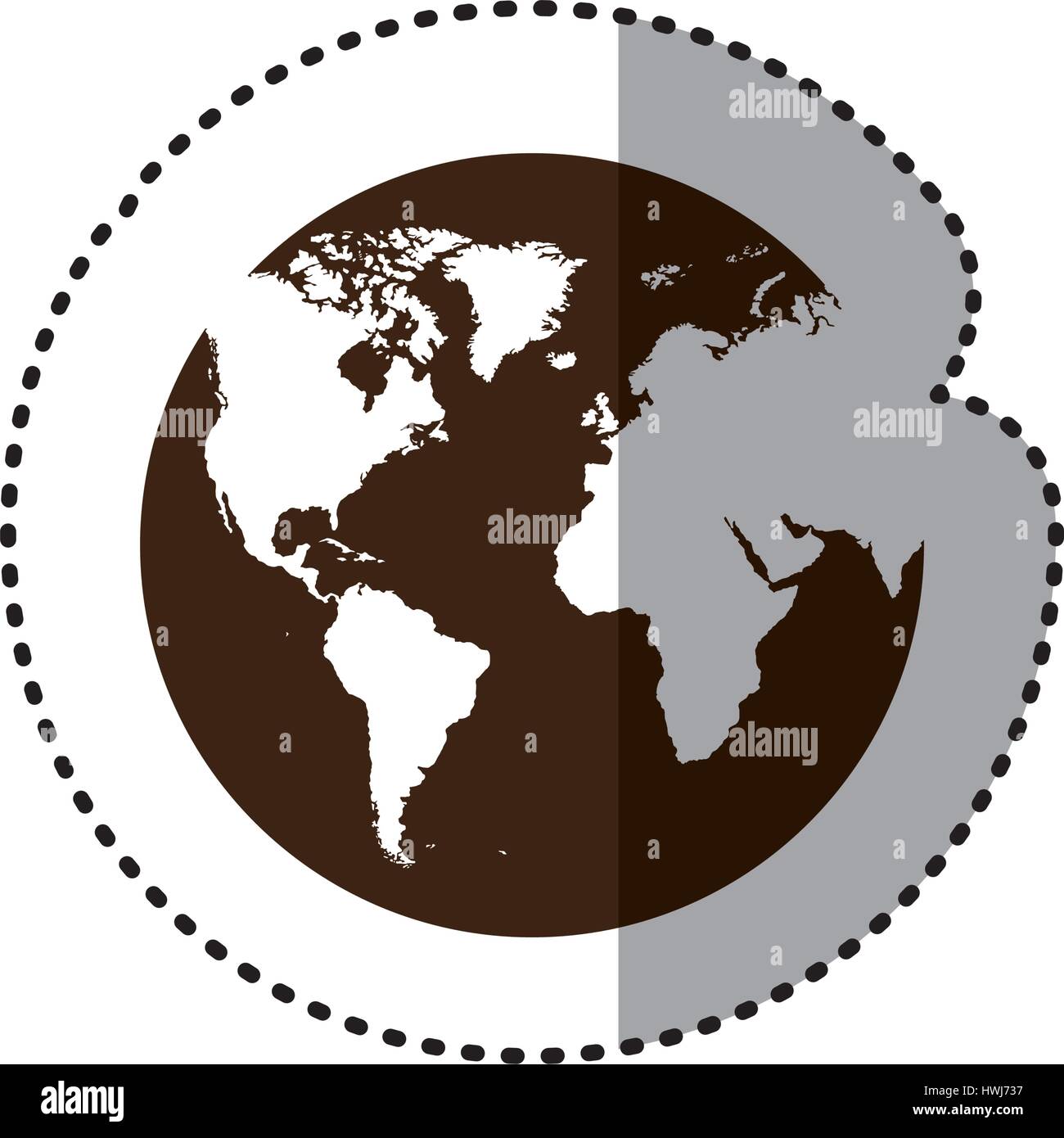 brown planet earth with continets icon Stock Vector Image & Art - Alamy