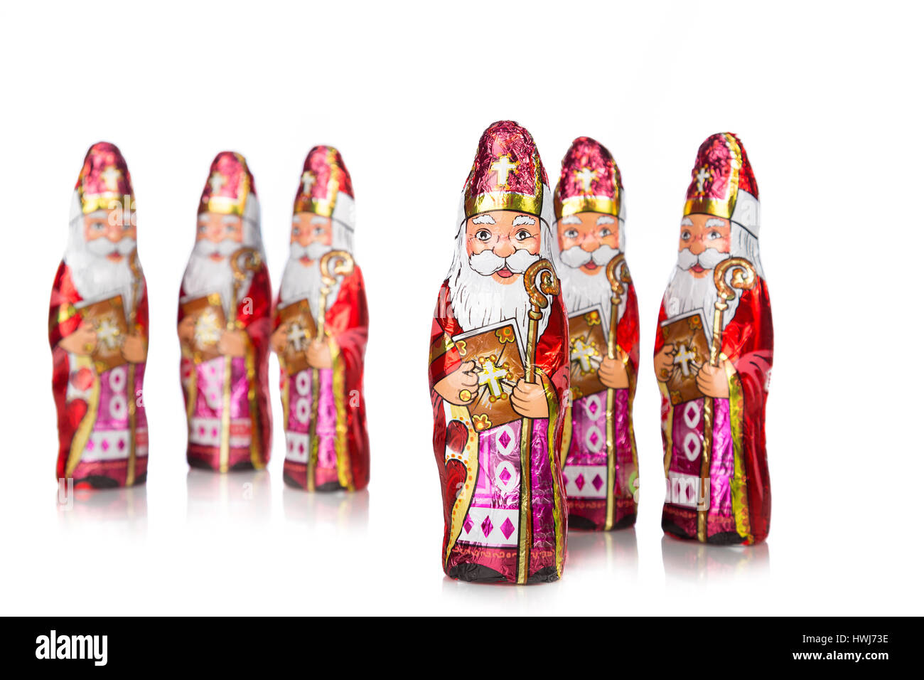 Close up of Sinterklaas. Saint Nicholas chocolate figure of Dutch ...