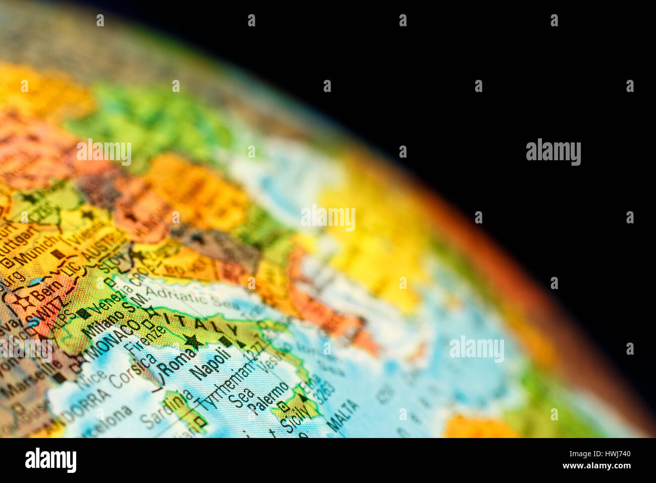 Map of italy globe hi-res stock photography and images - Alamy