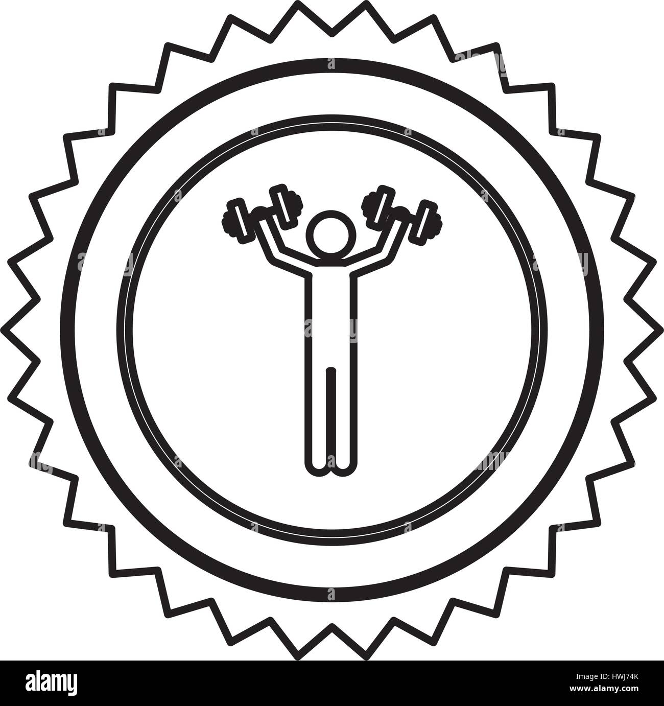 symbol person lifting weights gym Stock Vector Image & Art - Alamy