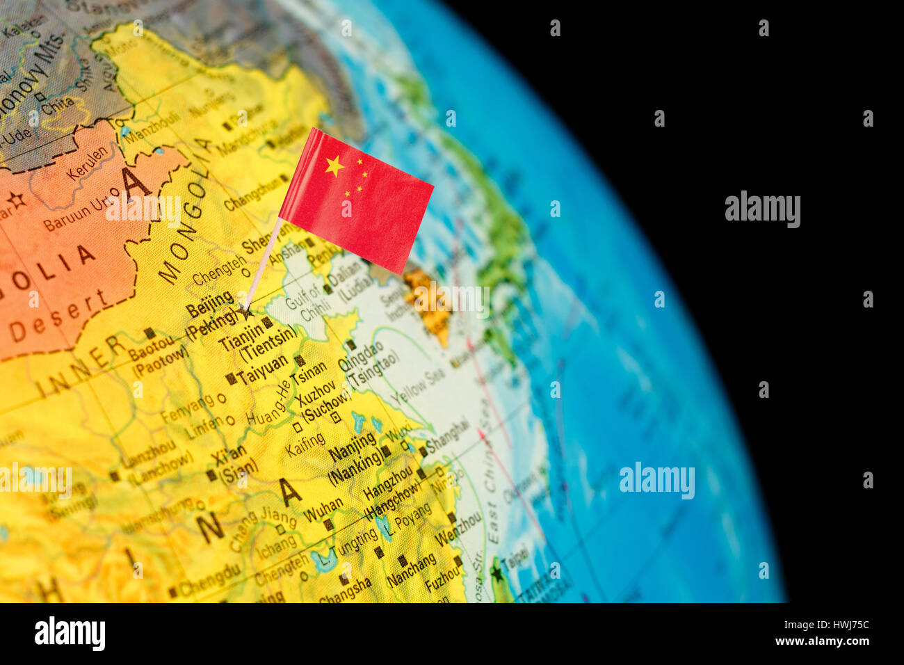 Map of china with flag hi-res stock photography and images - Alamy