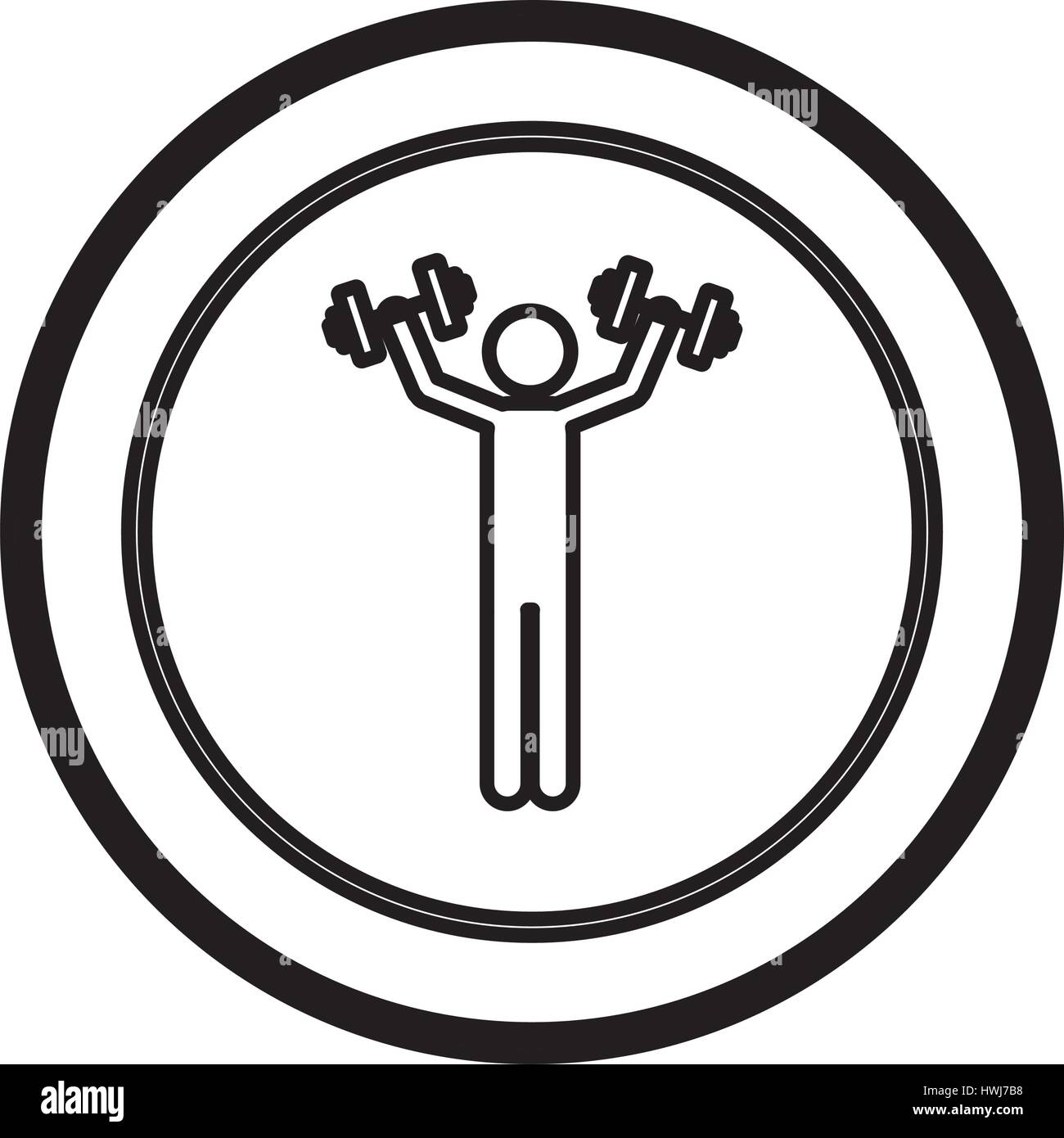 symbol person lifting weights gym Stock Vector Image & Art - Alamy