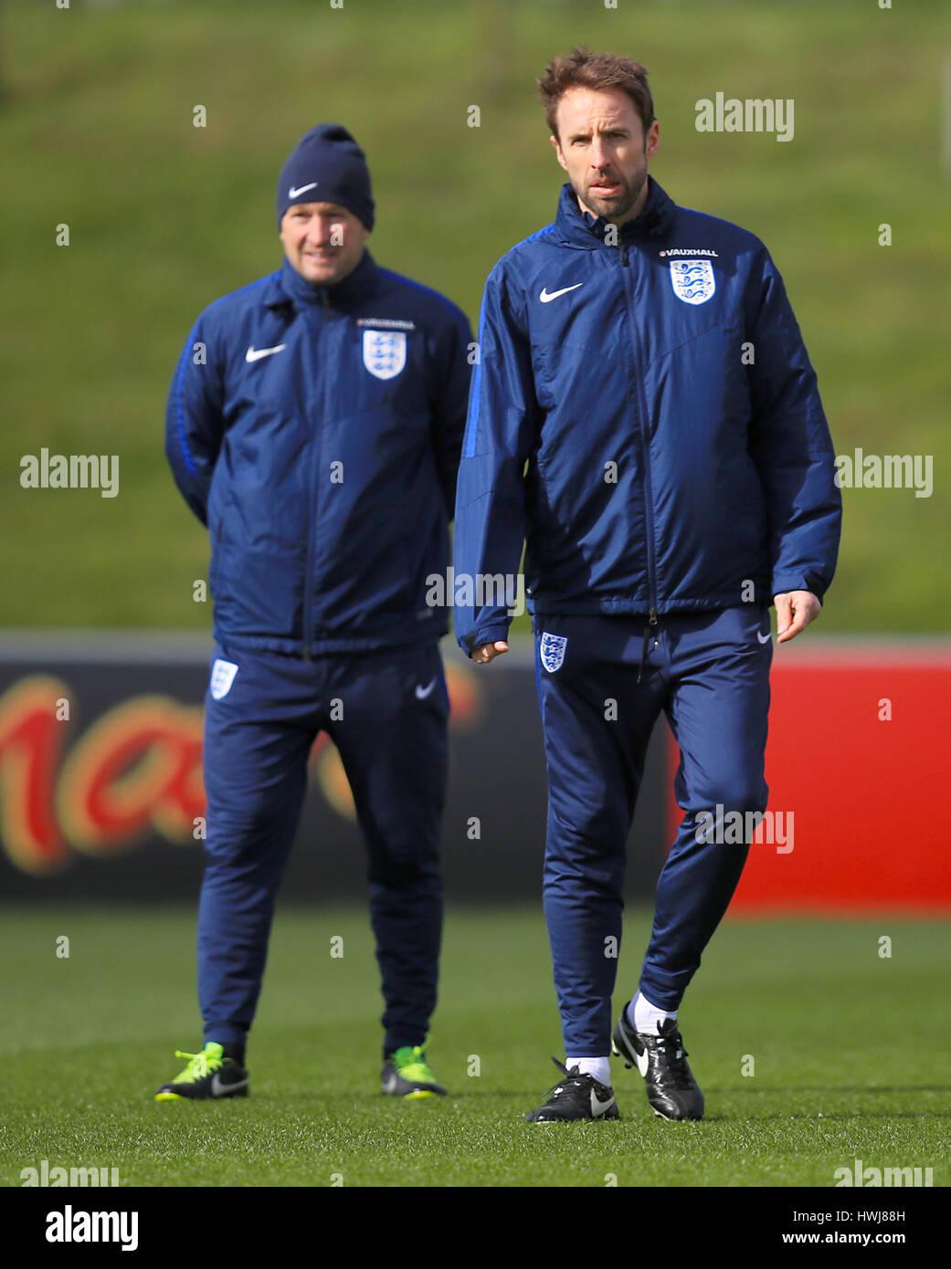 England Manager Gareth Southgate (right) and Assistant Manager Steve ...