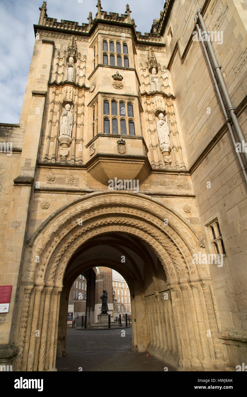 The Great Gatehouse in Bristol, England. The medieval structure bears ...