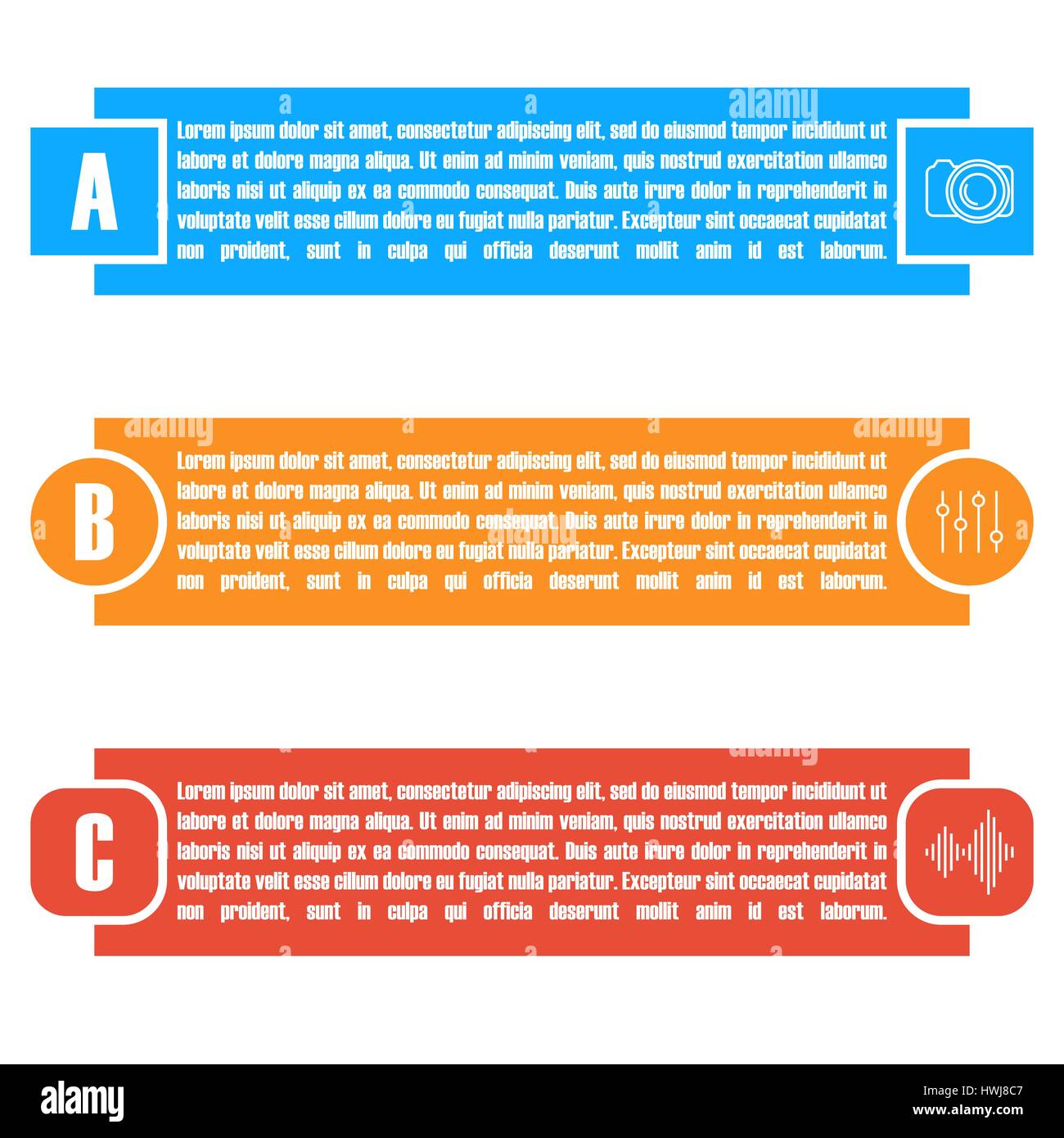 Set of bright rectangular elements infographic design, isolated on ...