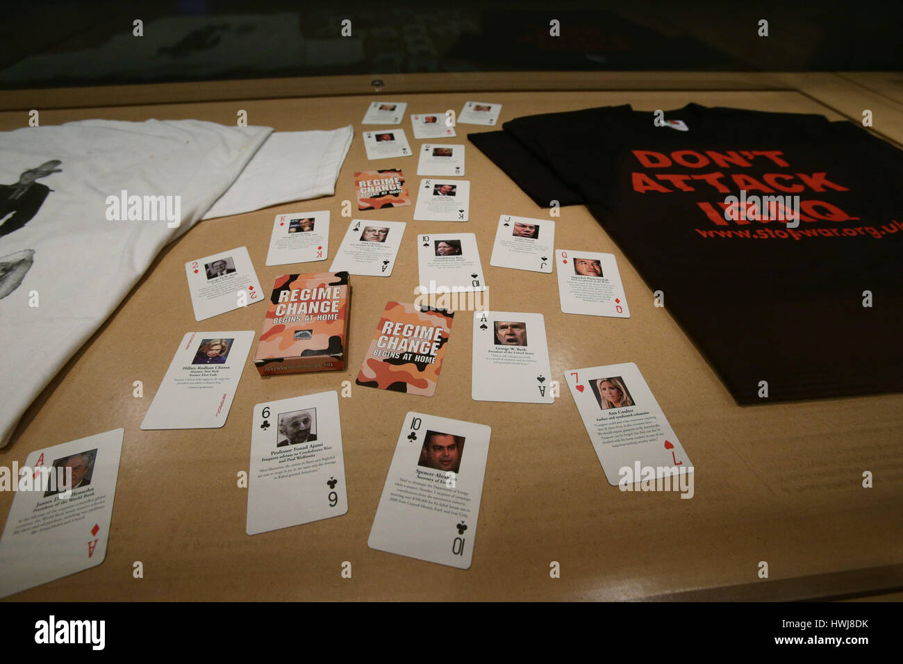 Detail from a set of 'Regime Change Begins at Home' playing cards from ...