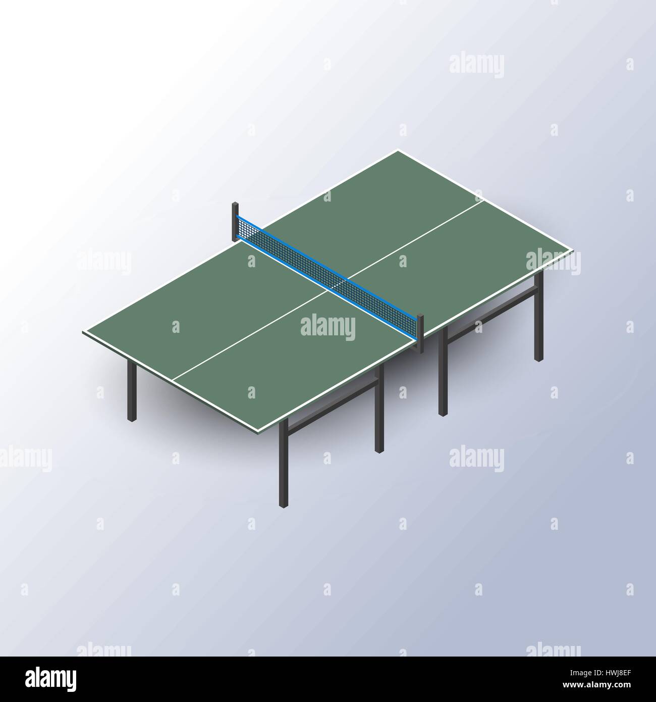Table for tennis and ping pong in the isometric view, isolated on white ...