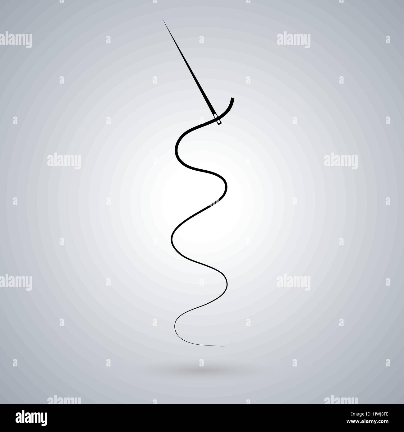 Gray icon needle and cotton, isolated on a white background, vector ...