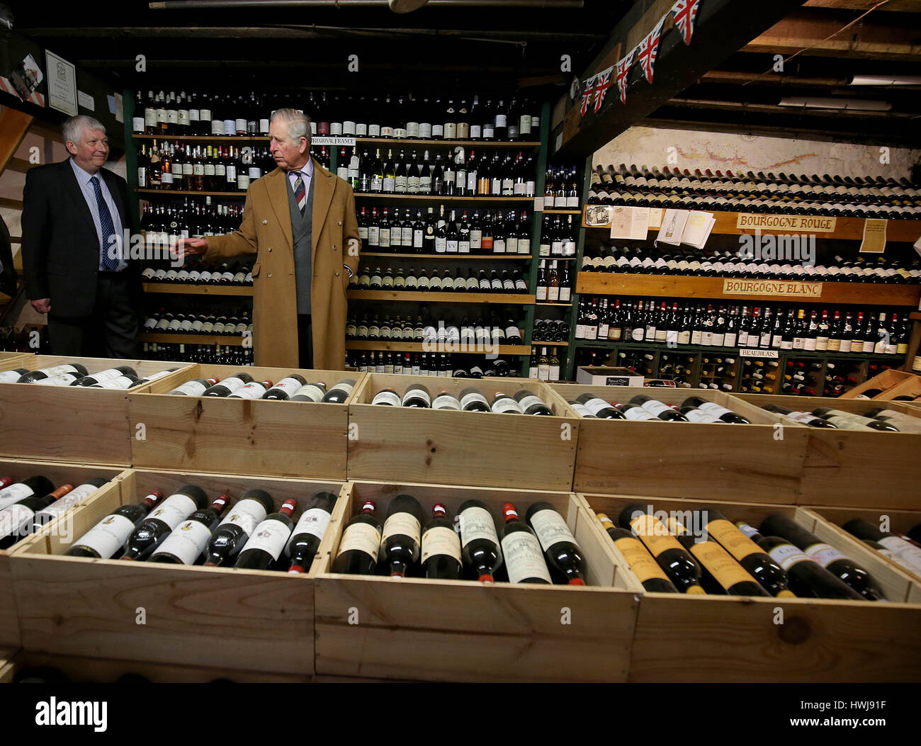 The Prince of Wales (right) at D Byrne & Co wine and spirit merchants ...
