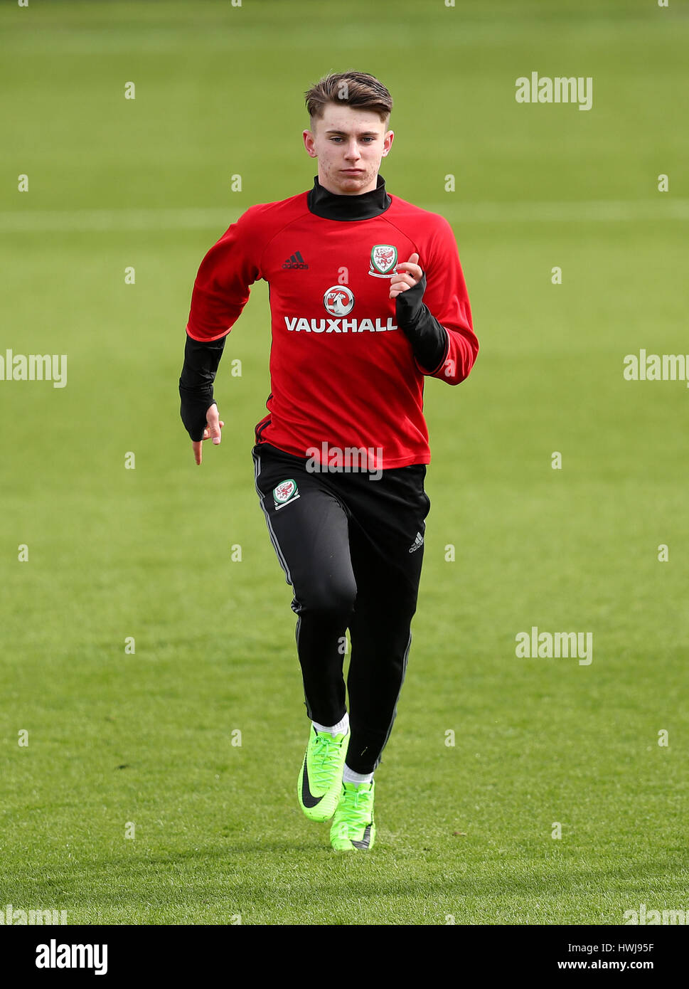 Wales' Ben Woodburn during a training session at the Vale Resort ...