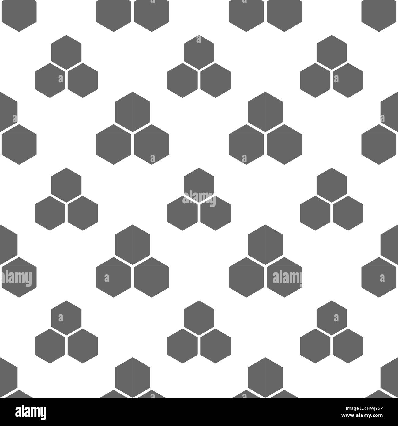 Black and white seamless pattern, repeating geometric tiles with diagonal hexagon, texture with ...