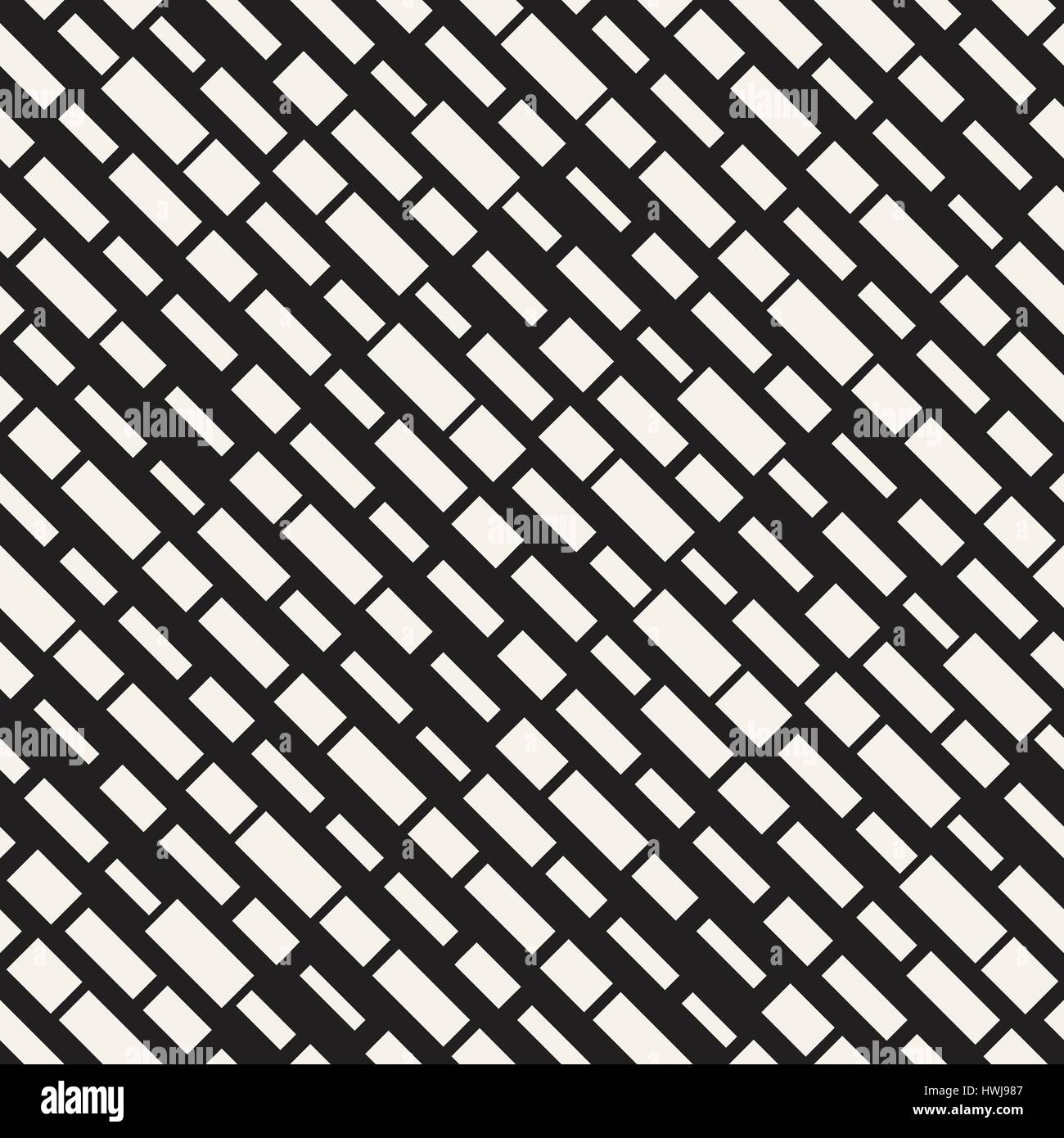 Vector Seamless Black And White Irregular Dash Rectangles Grid Pattern ...